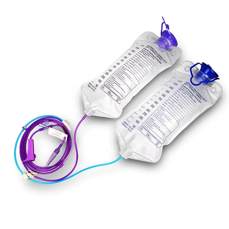 Double Enteral Feeding Set Feedinng Tube Dual Bag Enteral Feeding Sets ...