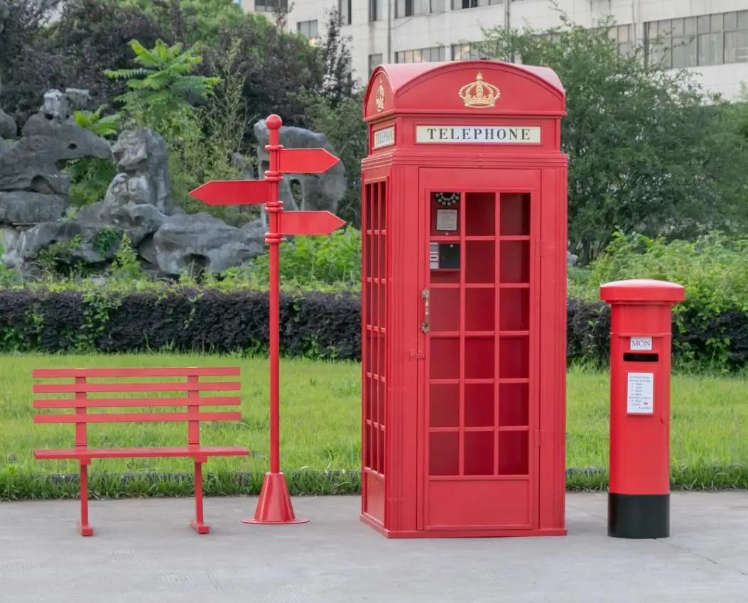 Retro European Street Telephone Booth Model Vintage England Phone ...