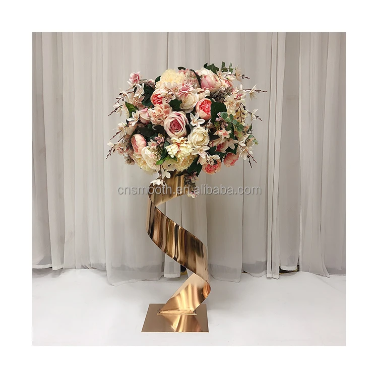 Customized Tall Flower Stand Centerpiece Gold Wedding Table Centerpiece ...