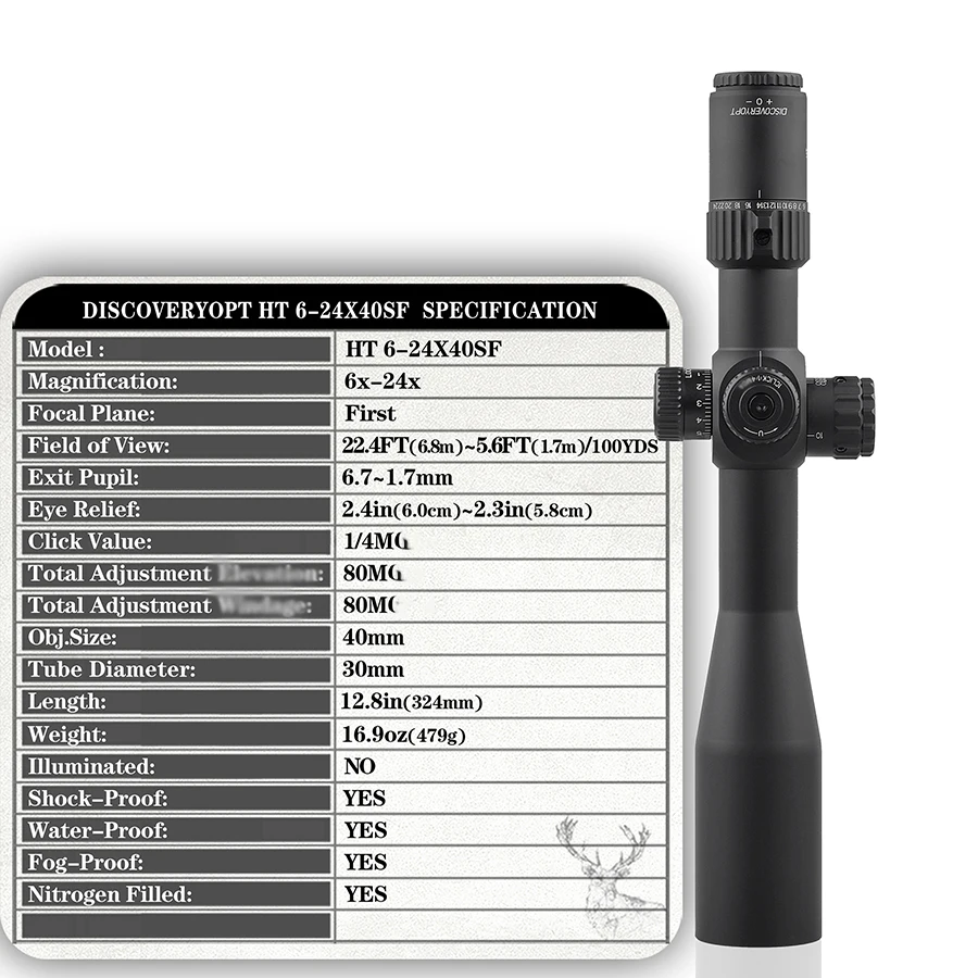 Discoveryopt FFP Scope - 6-24X40SF Tactical Outdoor Scope
