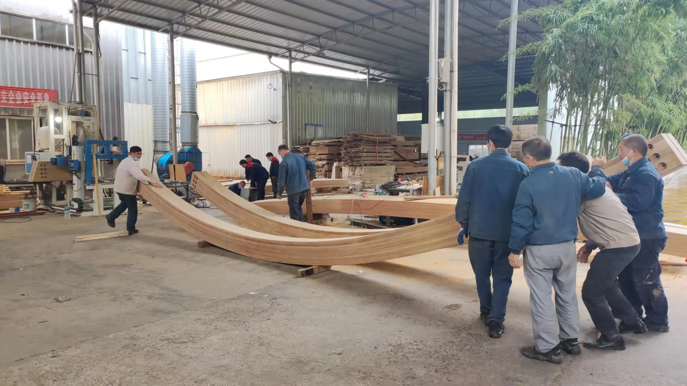 Greezu Curved Bamboo Beam Bamboo House Material Straight Engineered ...