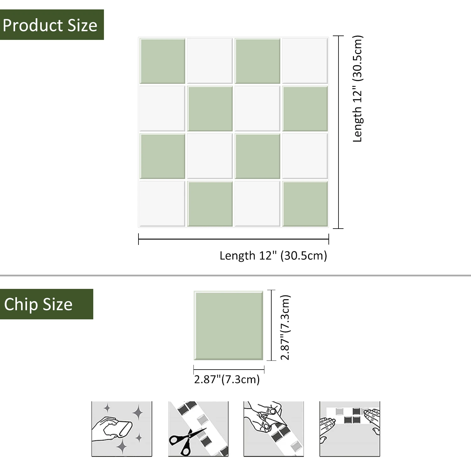 Vividtiles Peel and Stick 3D Checkerboard Kitchen Backsplash