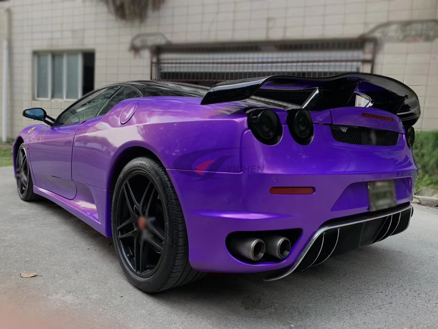 H Style Carbon Fiber Tail Wing Rear Spoiler For 2005-2009 Ferrari F430 ...