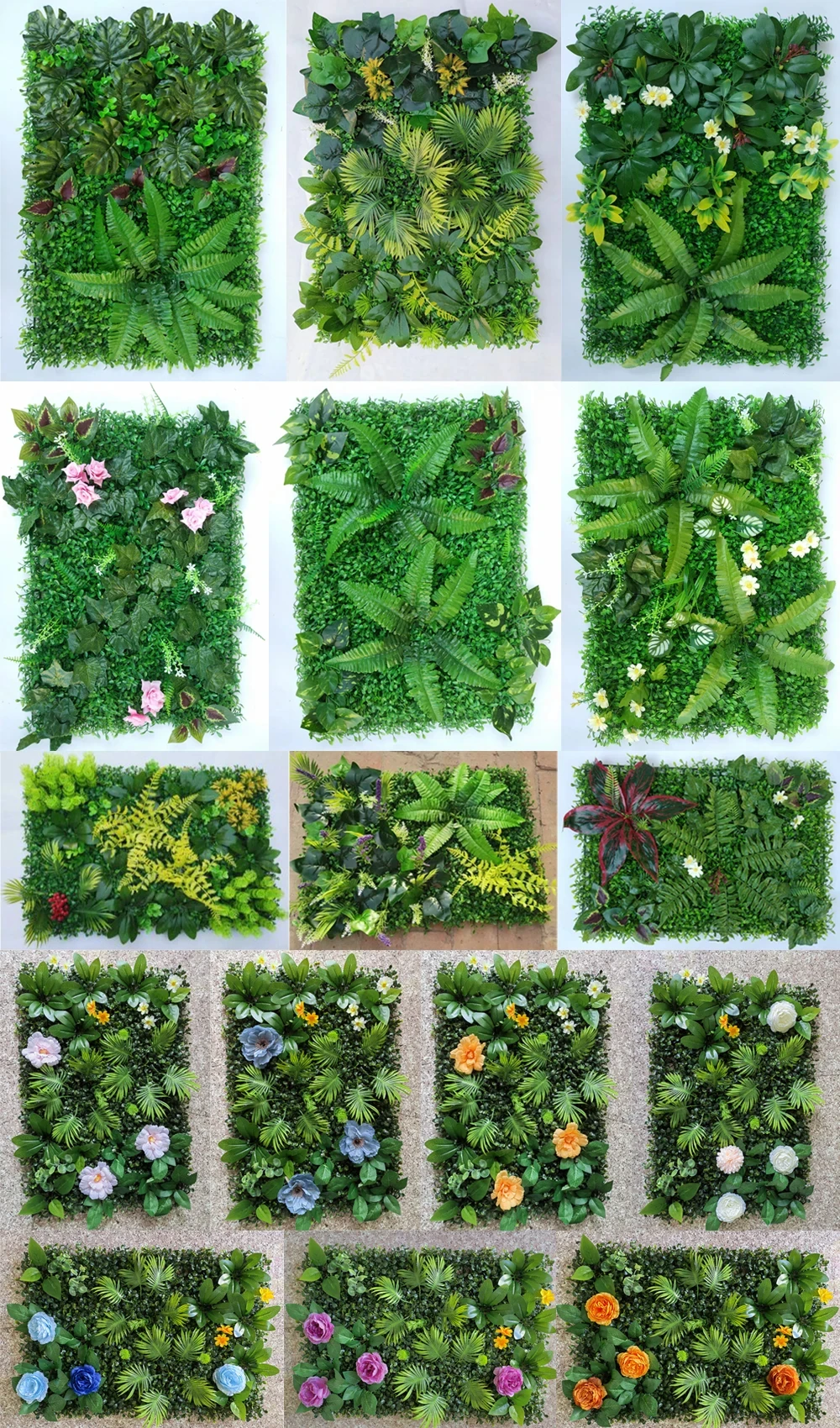 Grass Fence Panel Backdrop Plant Artificial Green Wall For Garden ...