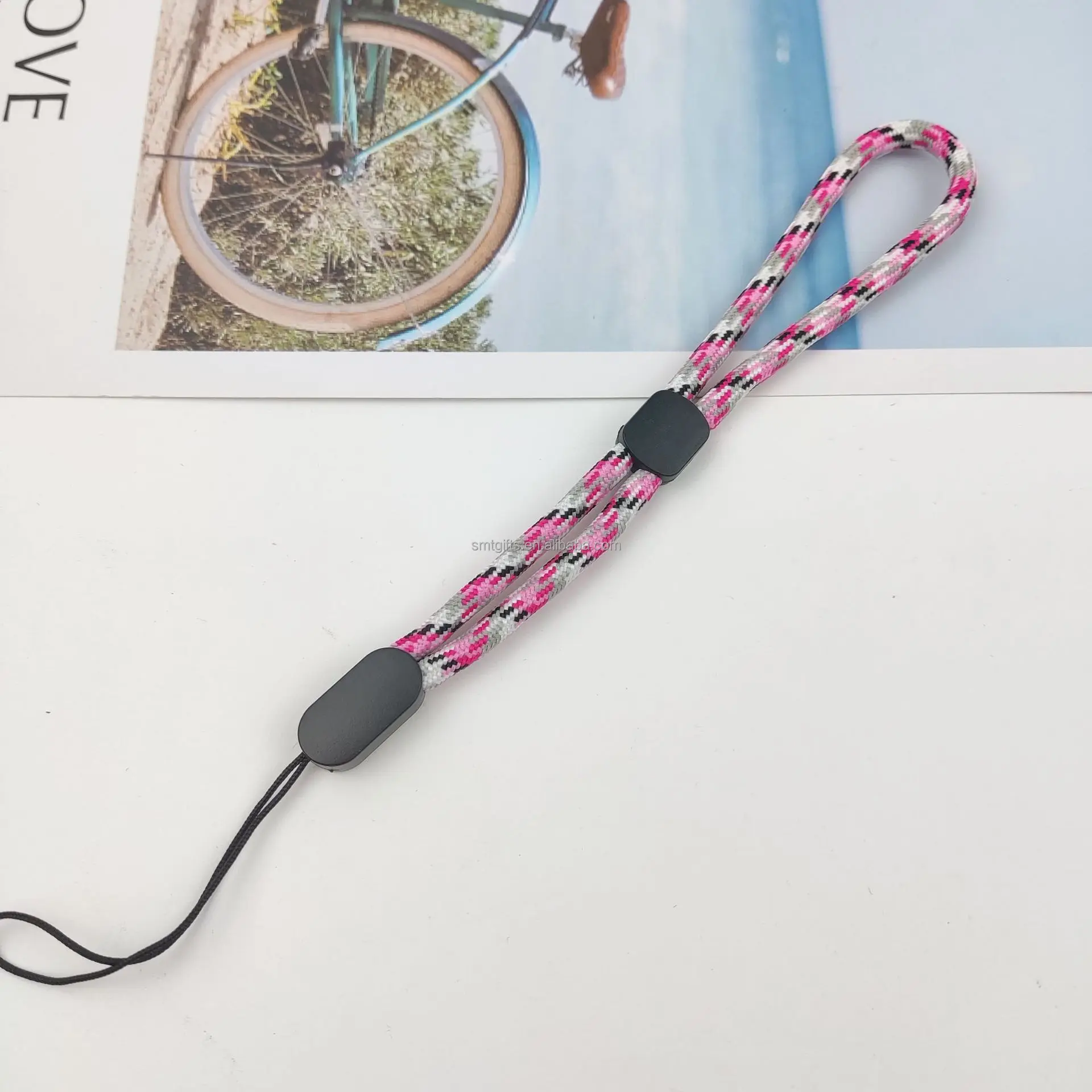 Adjustable Braid Round Mobile Phone Wrist Straps USB Key Camera Short ...