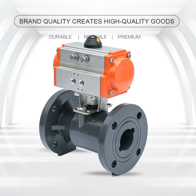 YOULI High Quality Zero Leakage DN15 to DN100 PVC UPVC CPVC Plastic 2 Way Pneumatic Actuator ...
