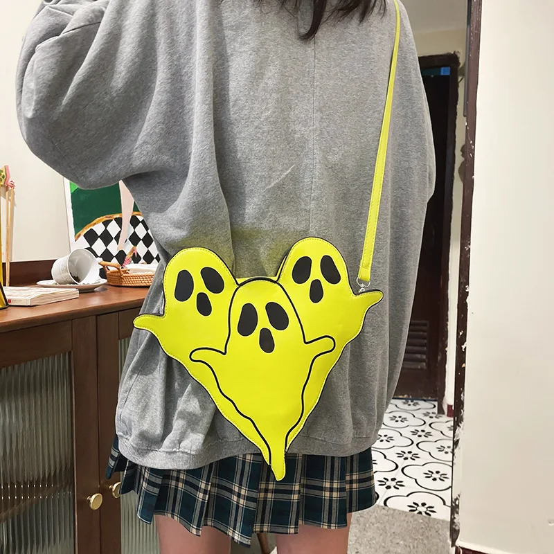 Halloween Handbag - Spooky Ghost Pu Leather Crossbody Bag