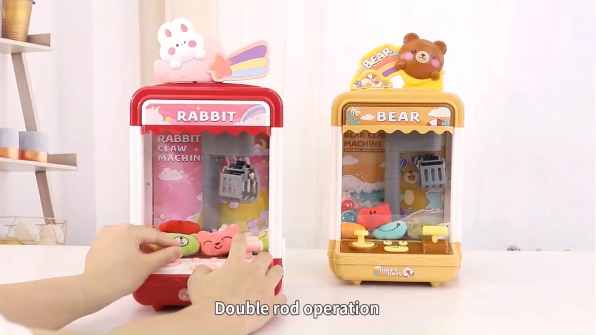 Mini Small Cute Bear Claw Machine Toys Kit Arcade Games For Home Fun ...