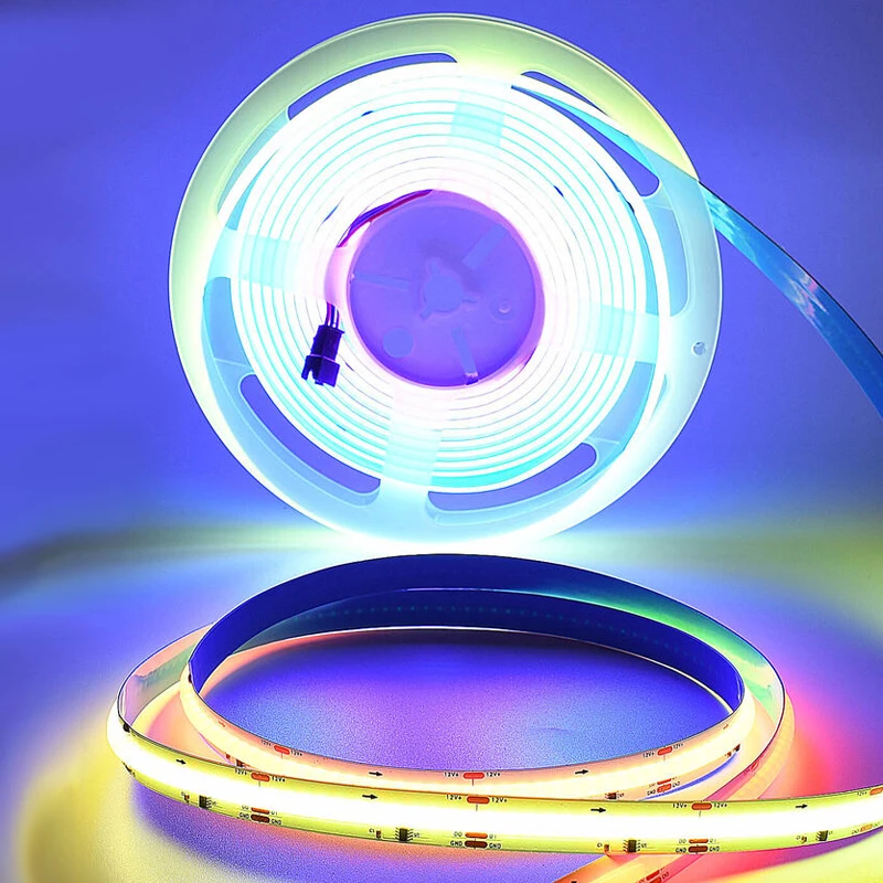 Rgb High Density Uniform Light Chasing Color Dc12v 24v 720 Leds/m 12mm Flexible Cob Light Led ...