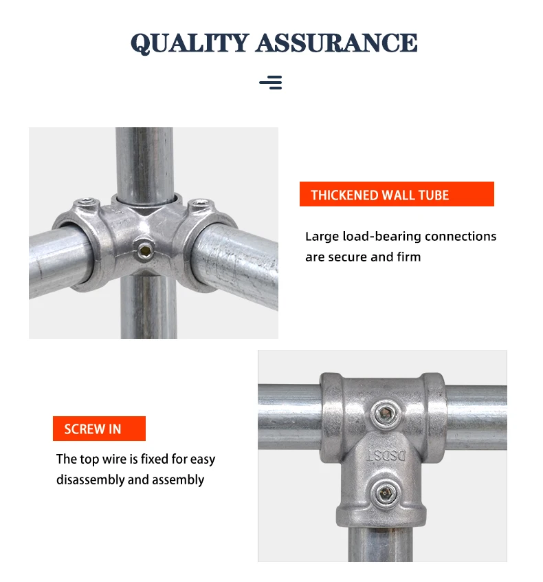 Handrail Structural Pipe Fittings Key Clamps Silver Round Tube Clamp ...