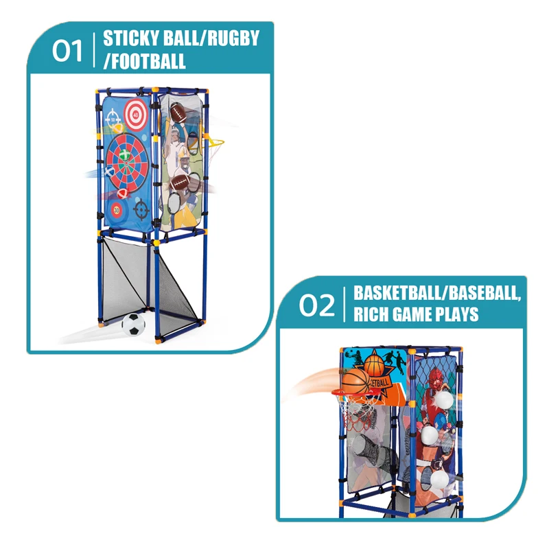 Outdoor Indoor 5 in 1 Sport Game Stand Toys Basketball Toss Target ...