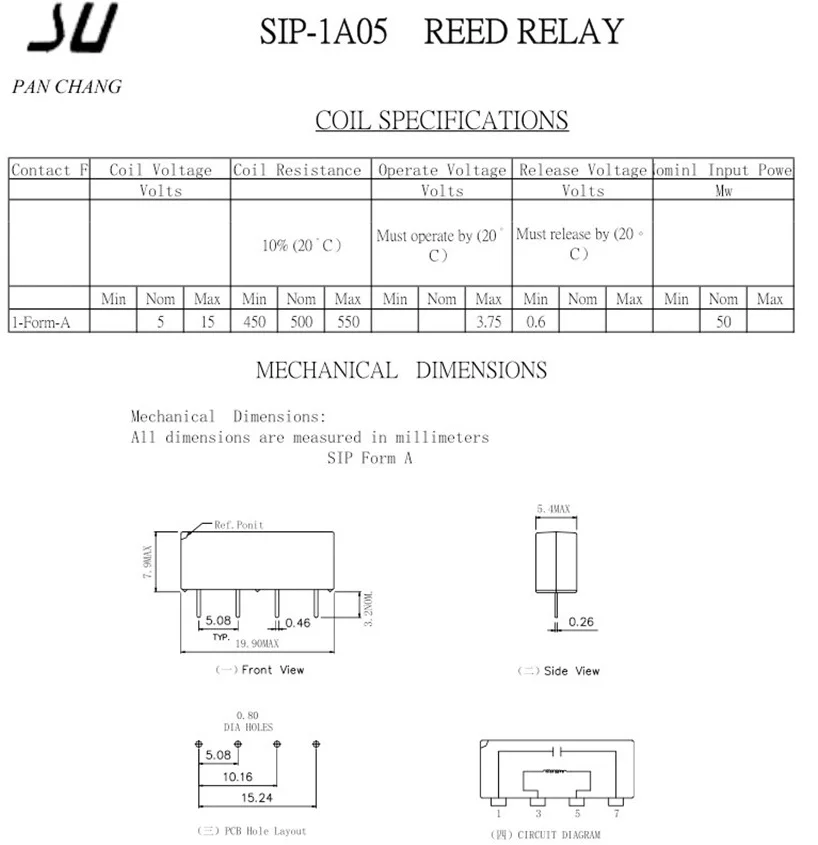 5v 12v 24v Reed Relay Switch Module Sip-1a05 Sip-1a12 Sip-1a24 Relay ...