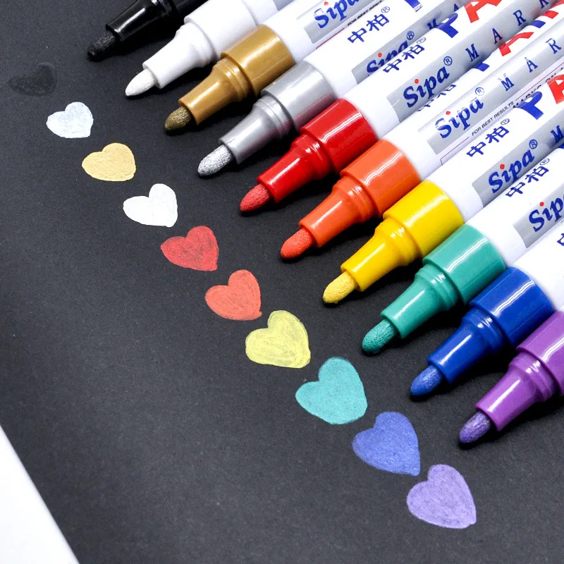 Sipa Permanent Paint Indelible Ink Color Art Marker Pen Set