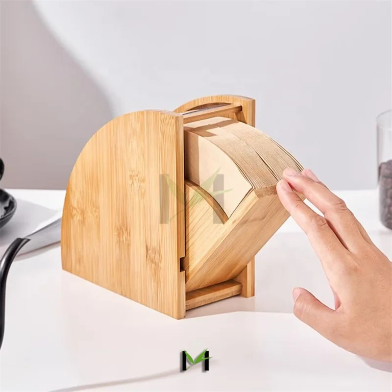 Bamboo Coffee Filter Box With Pvc Coffee Filter Holder Coffee Paper ...