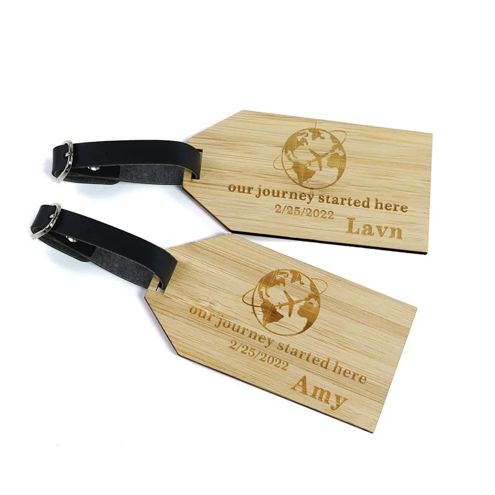 Custom New Design Laser Cut Bamboo Personalised Luggage Bag Name ...