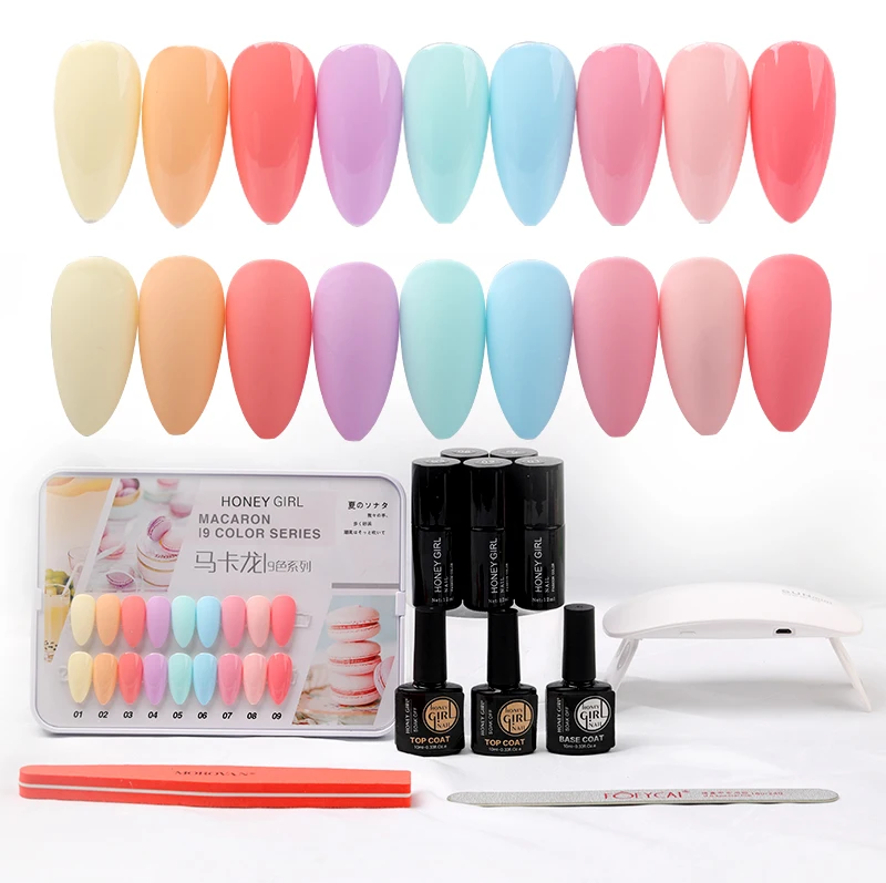 Honey Girl Designer Nail Gel Polish 9-color Set Led Lamp Source ...