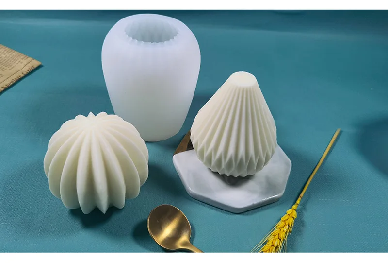 3D Geometric Pyriform Shape Silicone Candle Molds