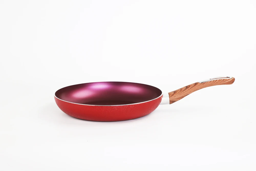 Multisize Non-stick Coating Red Fry Pan Pressed Aluminum Frying Pan ...