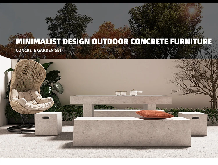 2020 Concrete Table & Garden Set - Durable & Stylish