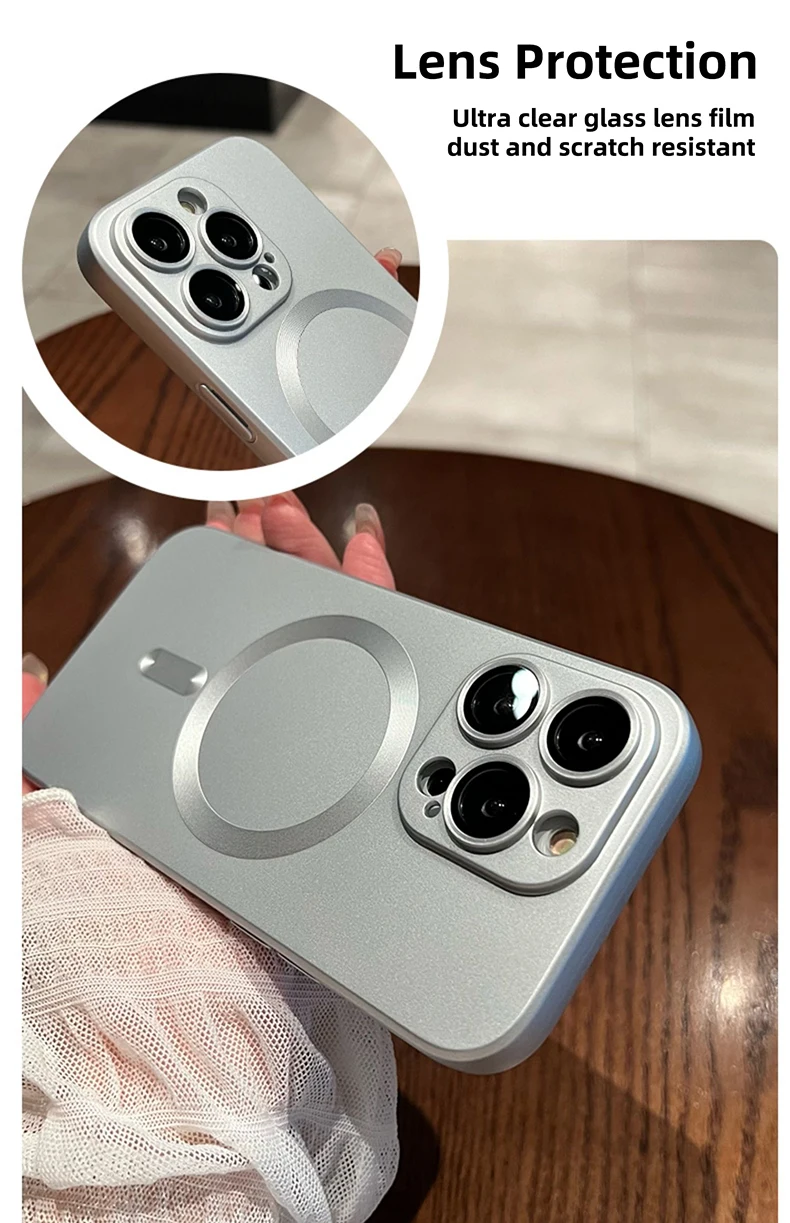 Luxury Camera Lens Glass Protection Magnetic Matte Silicone Mobile ...