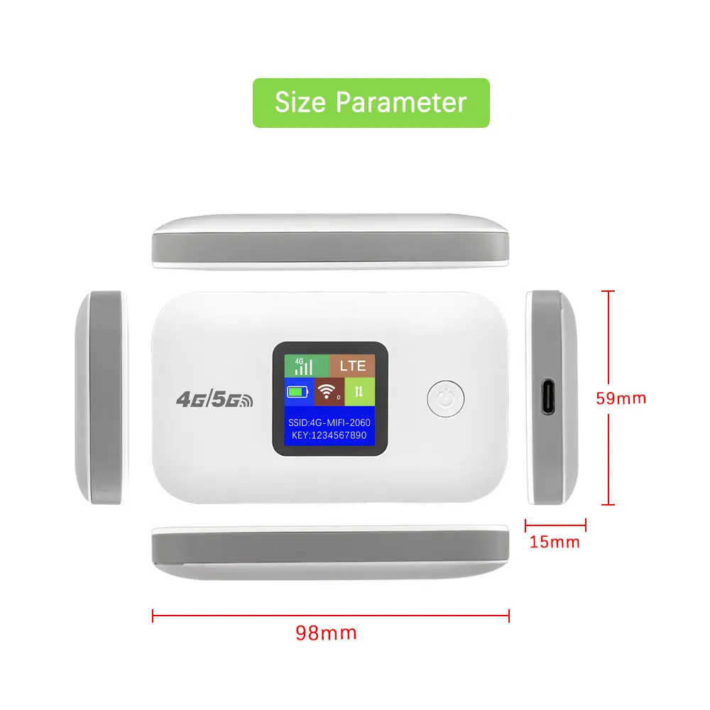 4G LTE Mifi Router - Portable Pocket Wifi with 3000mah Battery