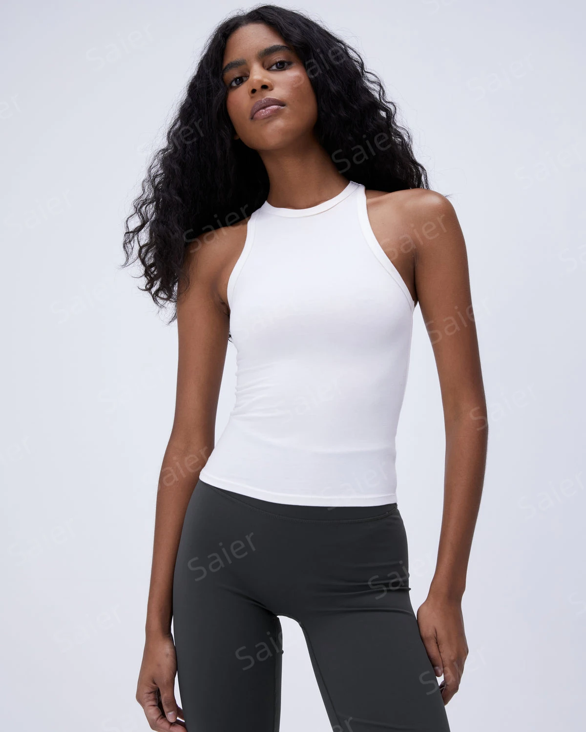 Wholesale White Tank Tops Women Custom Ribbed Cotton Tank Top Women ...