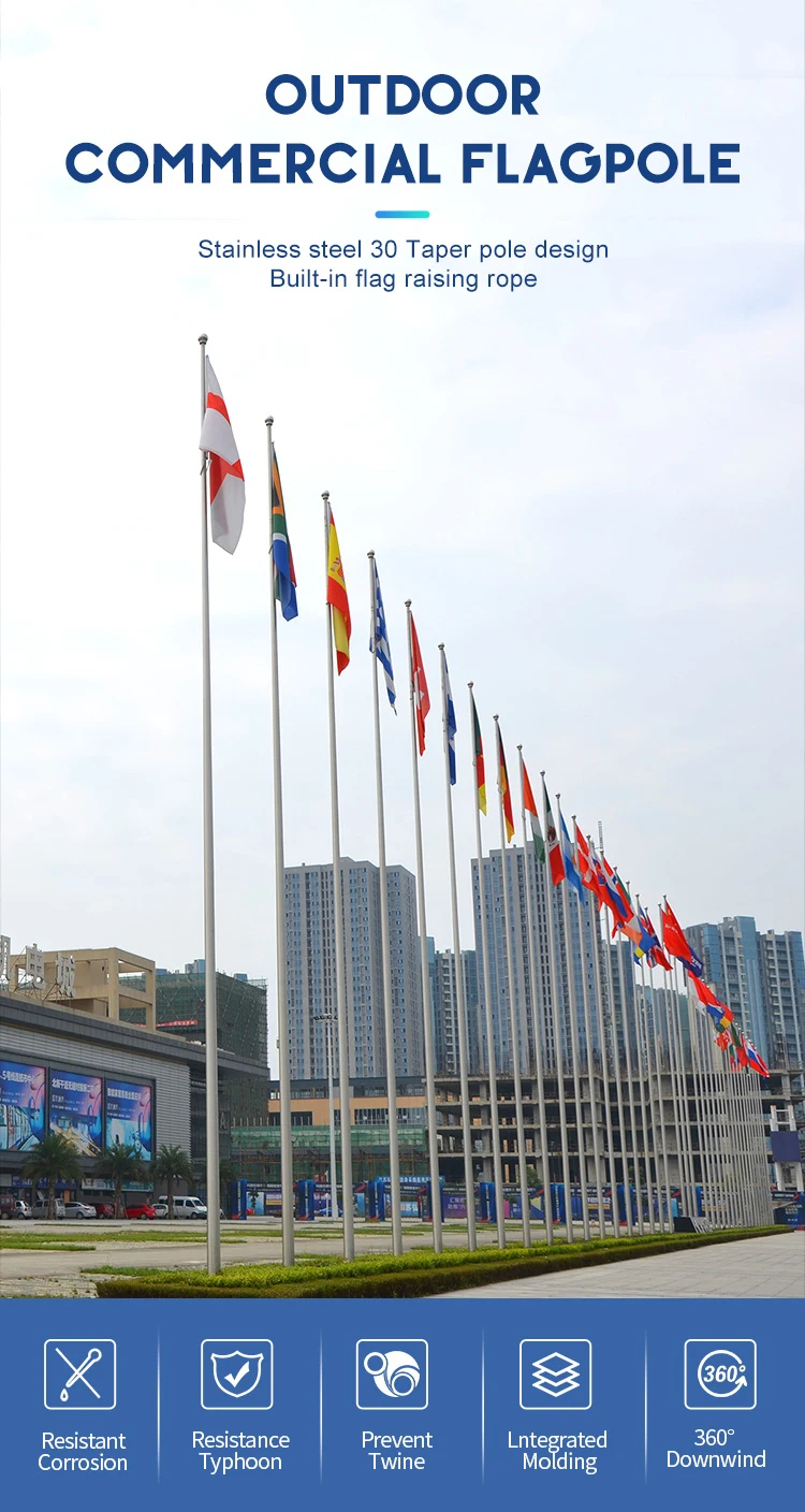 Factory Selling Electric Telescopic Aluminium Flag Poles - Remote ...