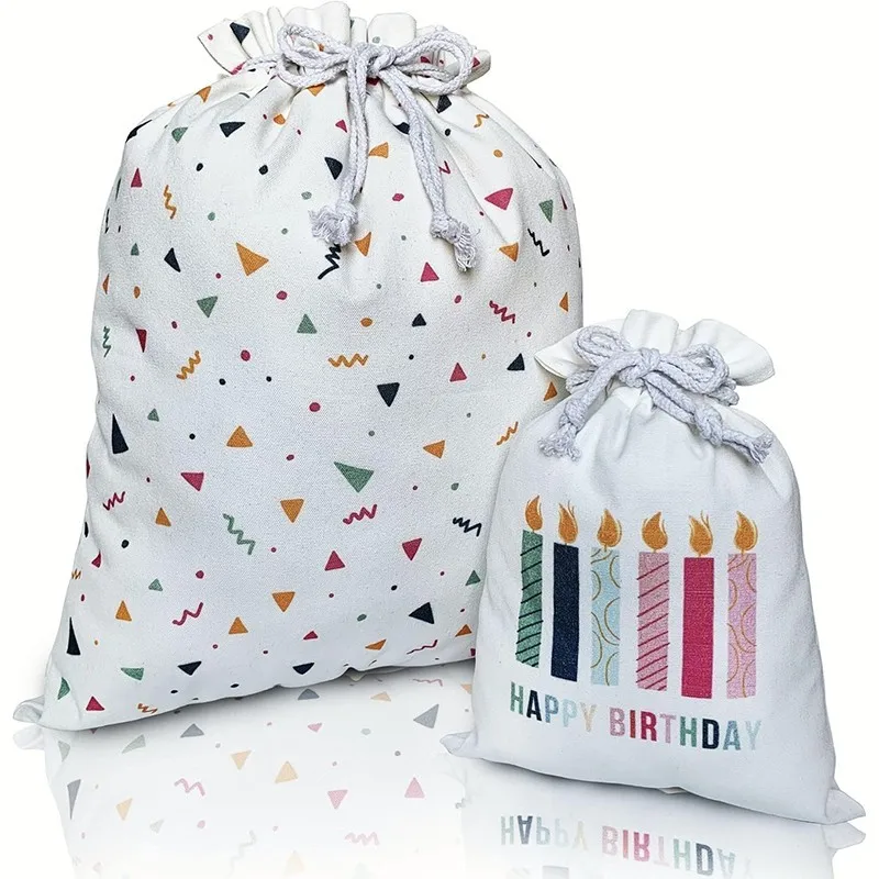 Large Fabric Drawstring Bag Cotton Diapers Blankets Candle Dust Bag ...