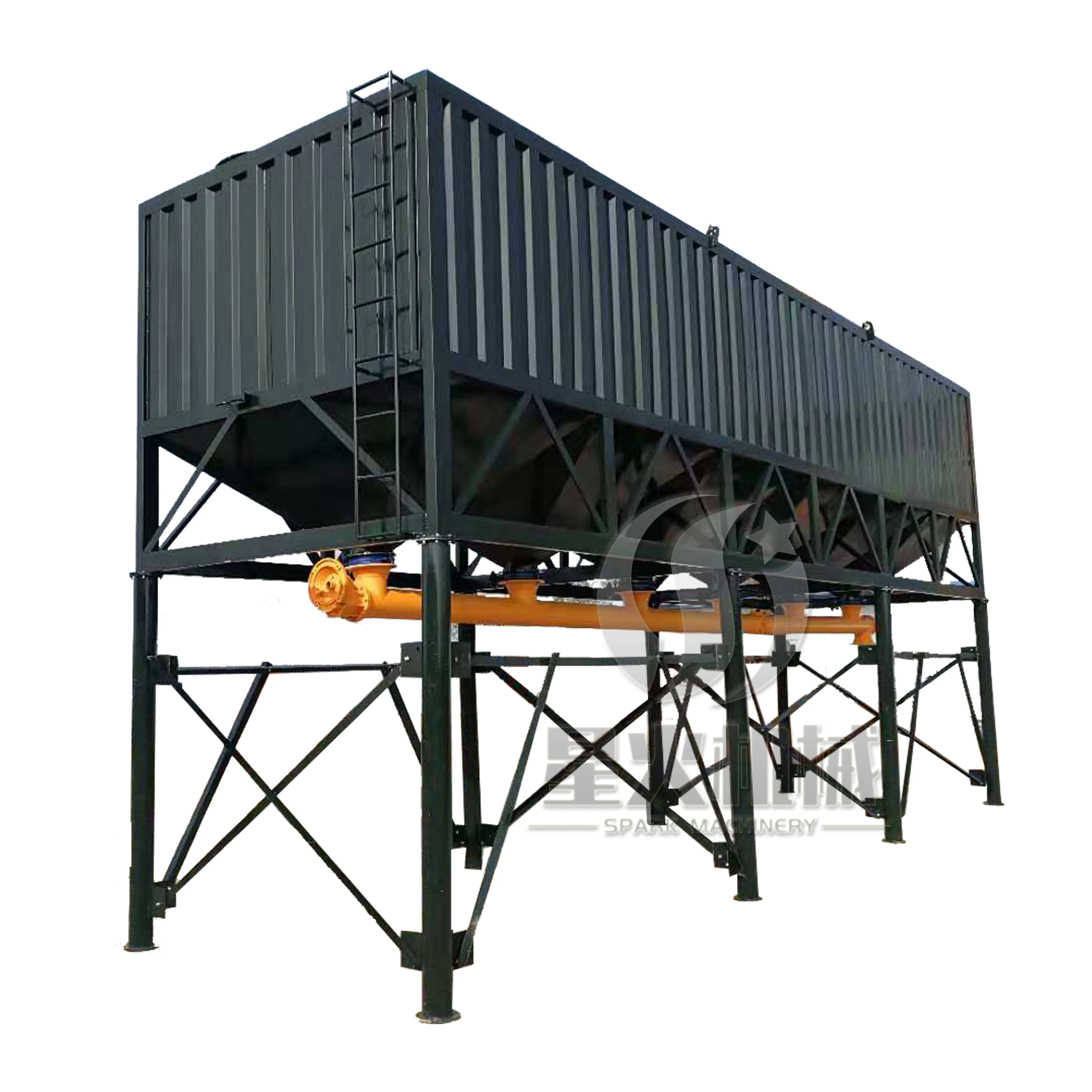 30 Ton 100 Ton Horizontal Cement Silo Container Silo Outlet Horizontal ...