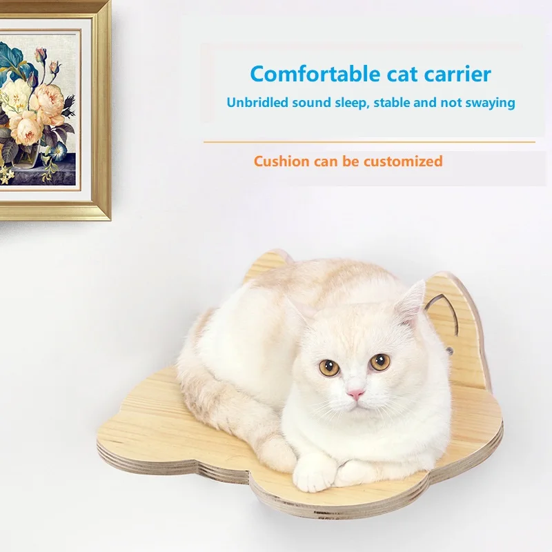 Solid Wood Cat Climbing Frame Column Wall Springboard Nest Frame Cat ...