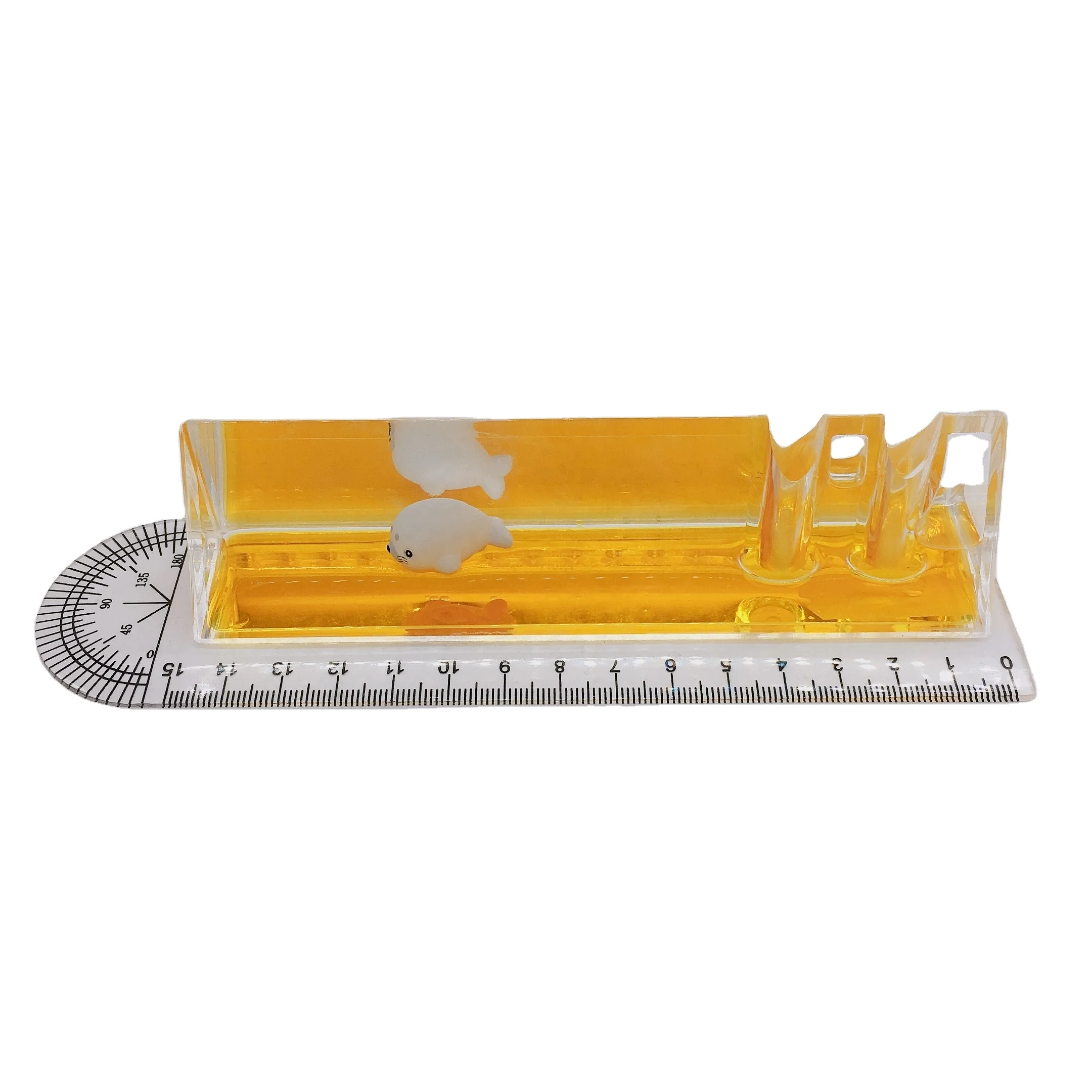 Acrylic Triangle Ruler with Floating Toy - School Stationery