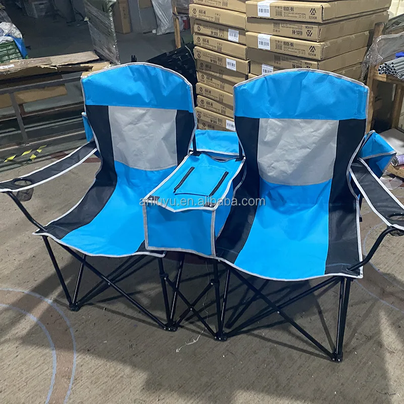 Outdoor Cheap Foldable Lawn Fishing 2-person Folding Double Beach Chair ...