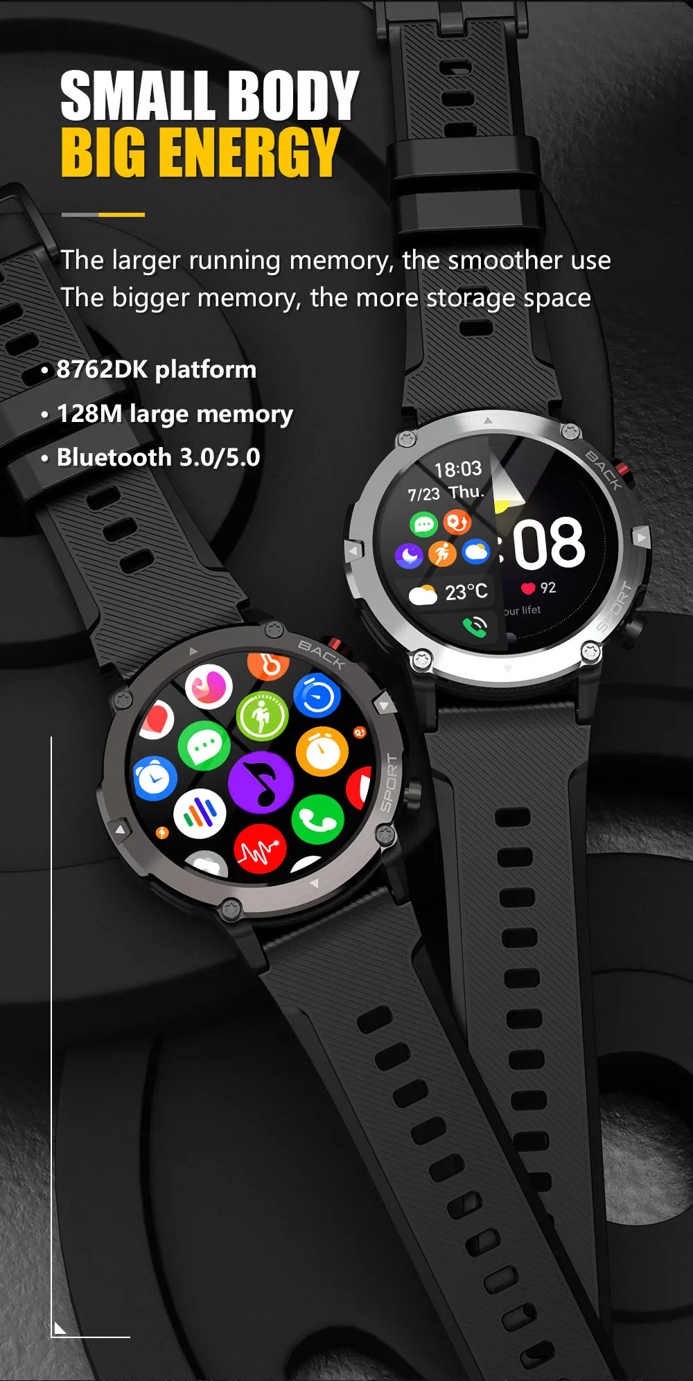 C21 Smart Watch - Unisex IP68 Waterproof Health Monitor