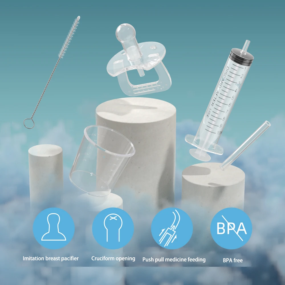 Hot Sale 10ml Pacifier Feeder Syringe Type Silicone Baby Medicine ...