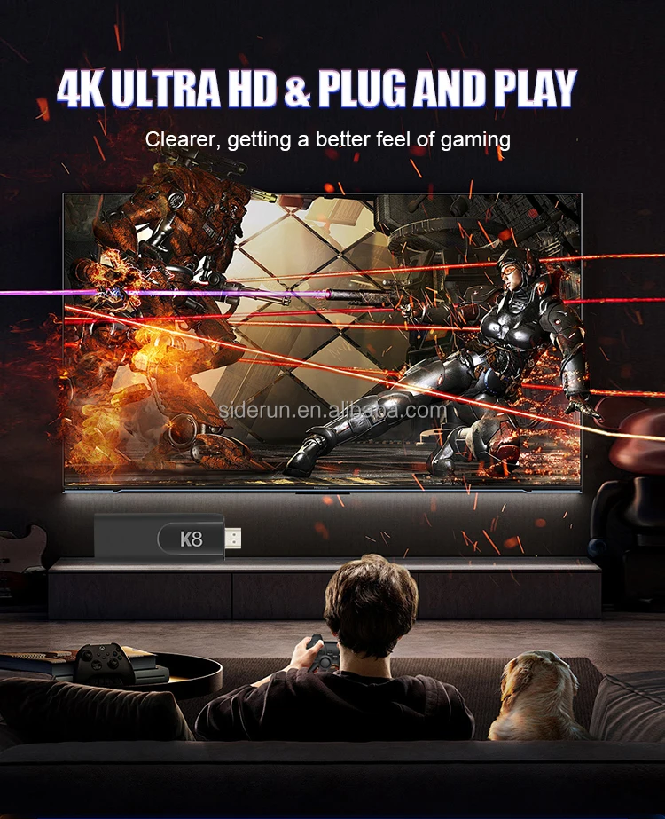 K8 Game Stick 4k Hd Output 40000 3d Games 64gb Mini Small Box Tv Gaming Console Retro Video Game ...
