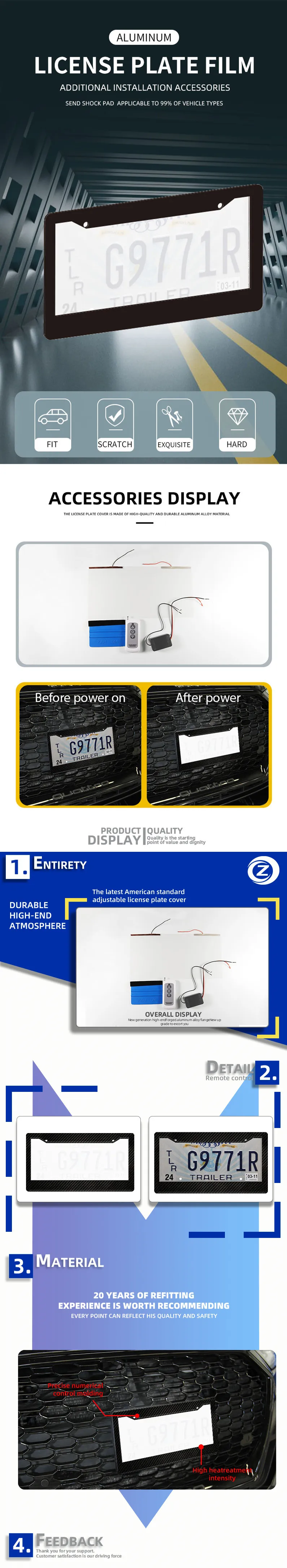 Car Vanish Plate North America 30*15mm Car License Plate Frame Pdlc ...