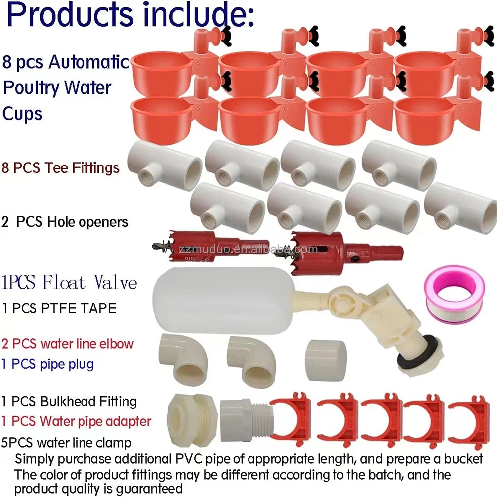 Muduoduo Poultry Bucket Drinker Line System - Easy Operate