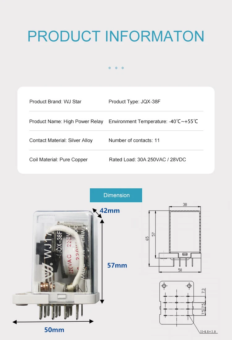 30a 24vdc 220v 3z Power Relays Jqx 38fb Breaker Miniature Relays Rele ...