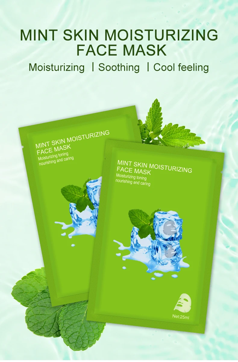 Hydrating Moisturizing Cooling Facial Sheets Mask With Mint Coconut ...