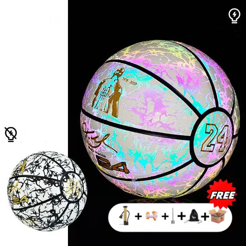 Customization Logo Holographic PU Reflective Basketball
