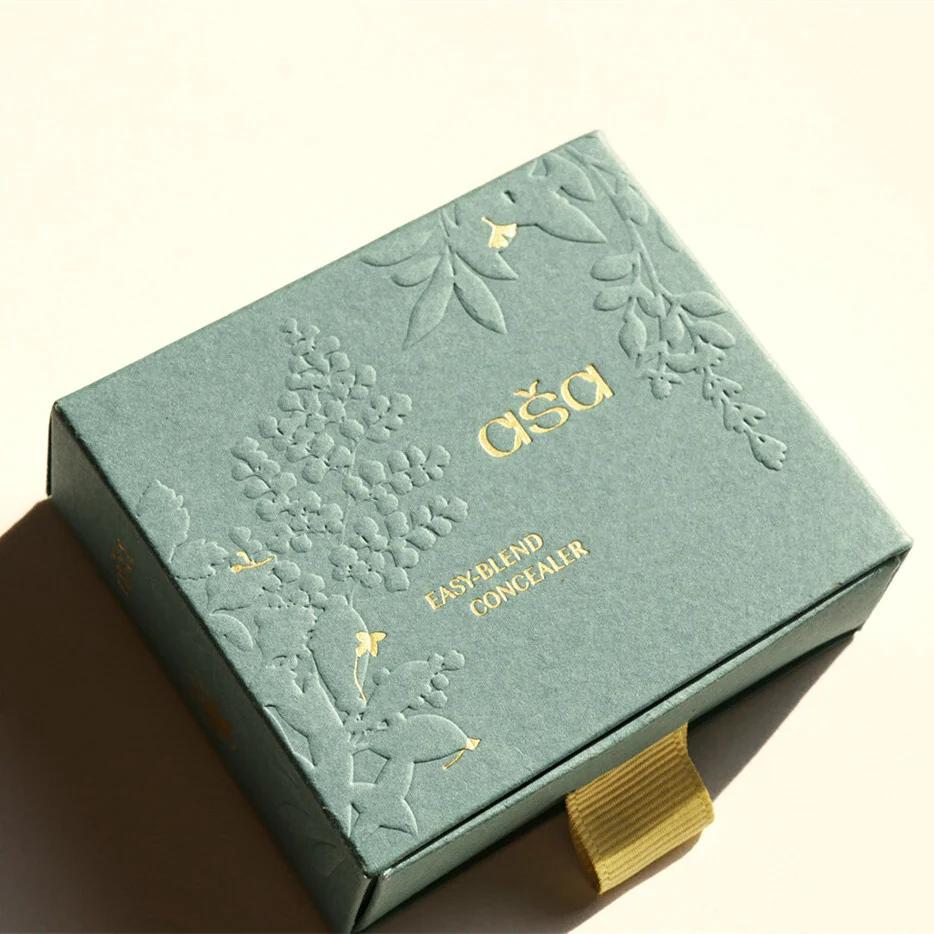 Custom Embossed Logo Pantone Color Print Gold Foil Rigid Paper Gift Box ...