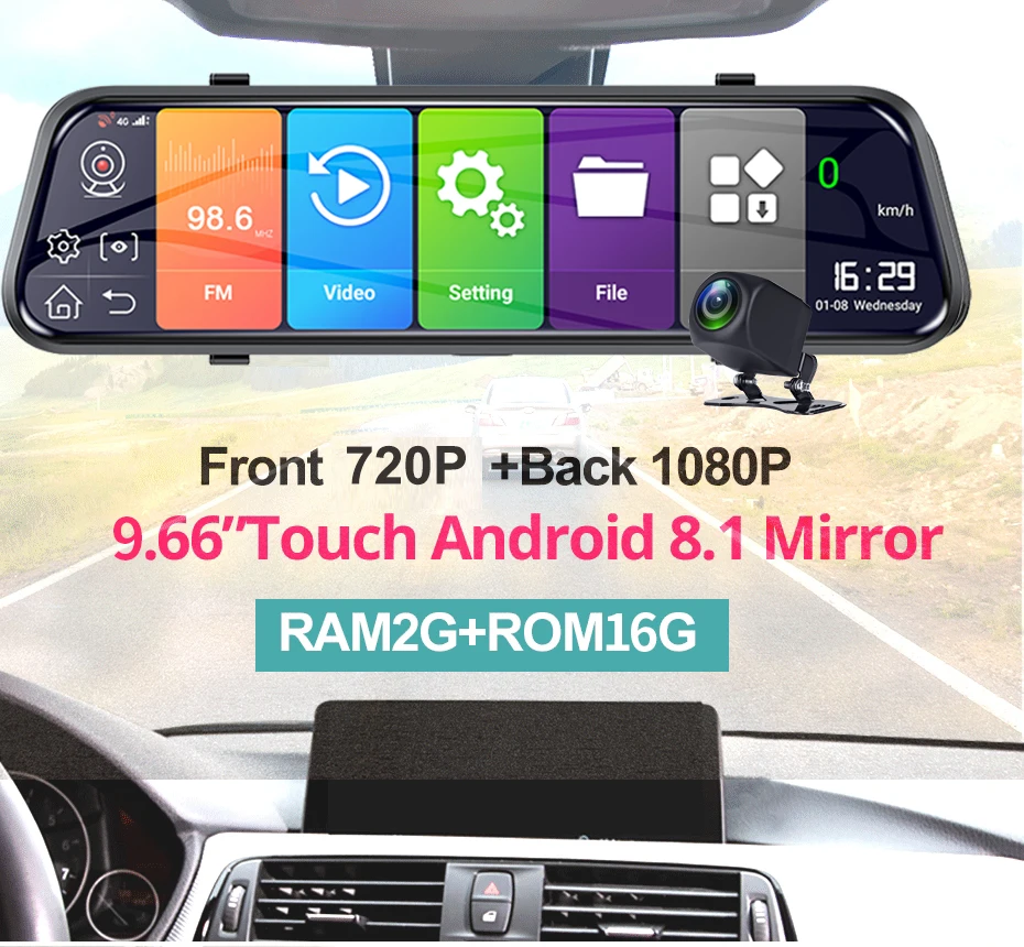 4G Intelligent Android ADAS 10" Stream Rear View Mirror