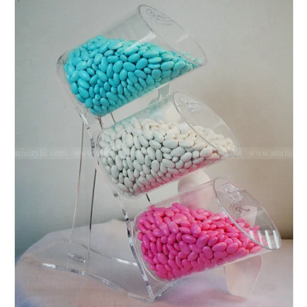 Upright Acrylic Food Bins - Versatile Candy Buffet Containers