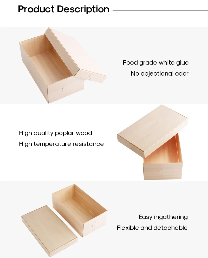 Pastry Box Single Use Food Packaging Takeaway Lunch Box Food Safe Wood ...