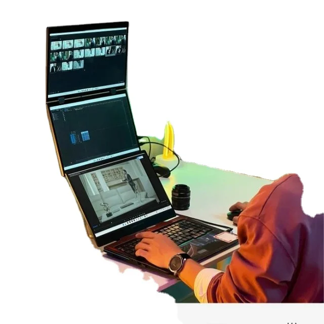 Flexible Foldable Dual Monitors, Triple Monitor Attachable for Laptop ...