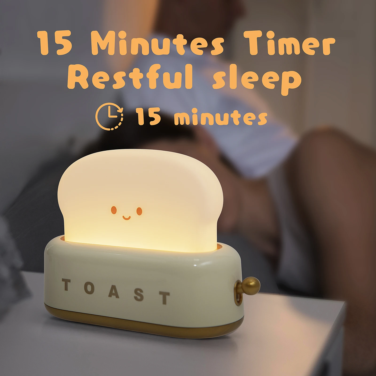 LED Night Light Toaster Lamp - Modern Design & Adjustable Brightness