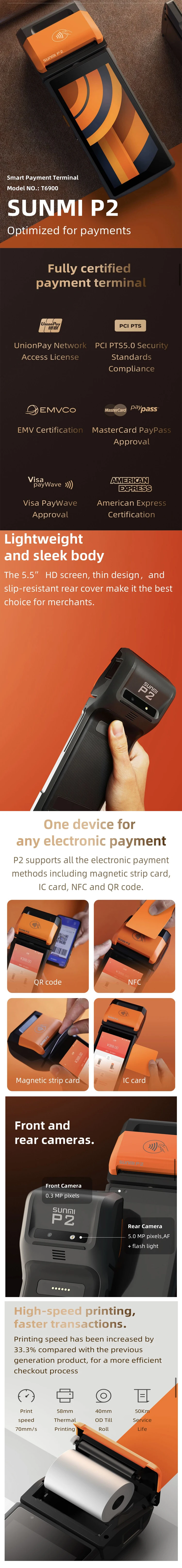 SUNMI P2 SE Smart Payment Terminal - High Performance POS