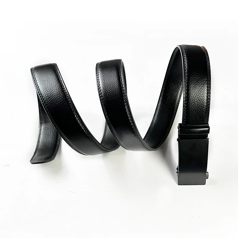 Yiwu Factory Fashion Business Pu Leather Belts For Male Automatic Buckle Black Pu Belts Suit ...
