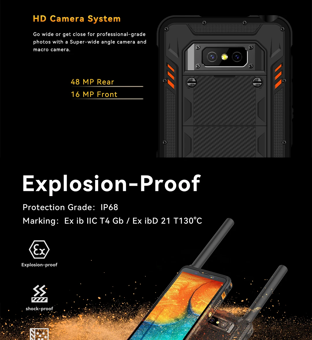 New Arrival 6 Inch Screen 8000mah Battery None 5g Rugged Phone Dmr ...