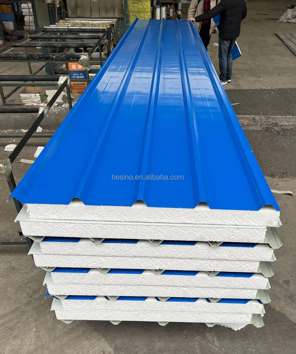 Gray Eps Sandwich Panel 100mm Foam Cored Sandwich Panel Wall House Roof ...